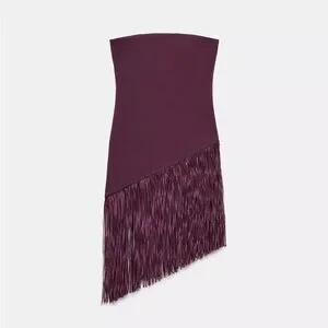 Zara | Tops | Zara Purple Fringe Strapless Top | Poshmark